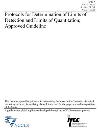 Clsi Ep17 A Protocols For Determination Of Limits Of Detection And Limits Of Quantitation