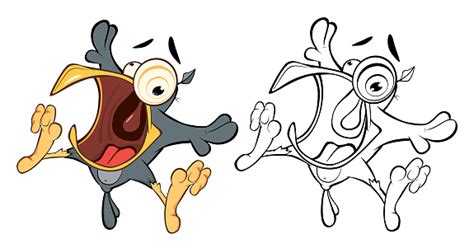 당신이 디자인 및 컴퓨터 게임을위한 귀여운 만화 캐릭터 까마귀의 벡터 일러스트 레이션 색칠하기 책 윤곽선 세트 검은새에 대한 스톡 벡터 아트 및 기타 이미지 Istock