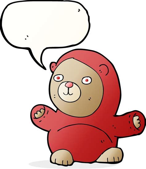 Cartoon Teddy Bear With Speech Bubble 12348573 Vector Art At Vecteezy
