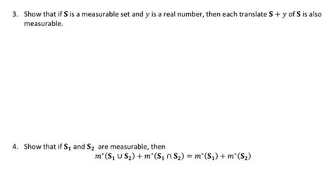 Solved 3 Show That If S Is A Measurable Set And Y Is A Real