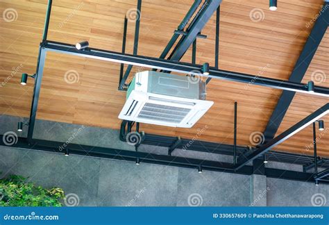 Modern Ceiling Mounted Cassette Type Air Conditioning System In Coffee