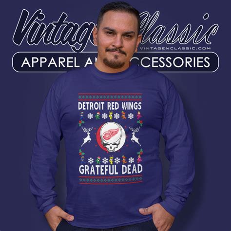 Grateful Dead Detroit Red Wings Ugly Christmas Shirt Vintagenclassic Tee