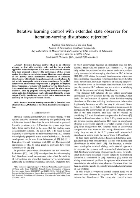 Pdf Iterative Learning Control With Extended State Observer For