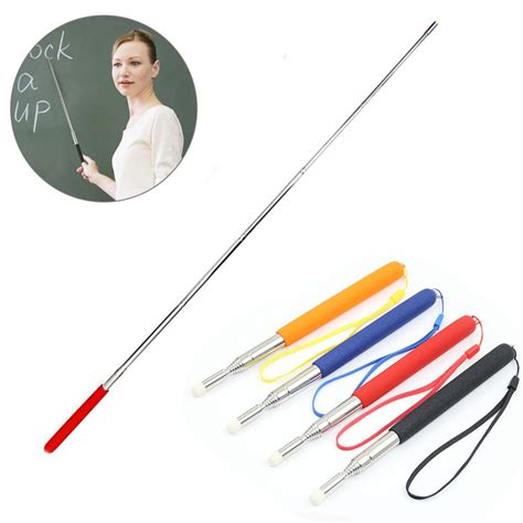 Mhew 1m Stainless Steel Retractable Extendable Classroom Pointer Pen For Teaching Hand Pointer