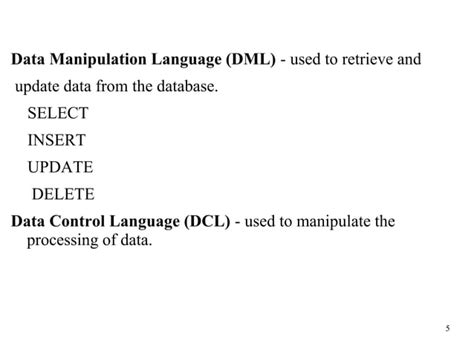 Structure Query Language Database Course Ppt
