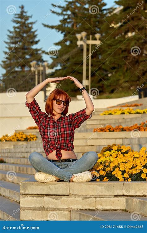 Close Up Portrait Of Sensual Redhead Outdoors Autumn S Warm Embrace Stock Image Image Of