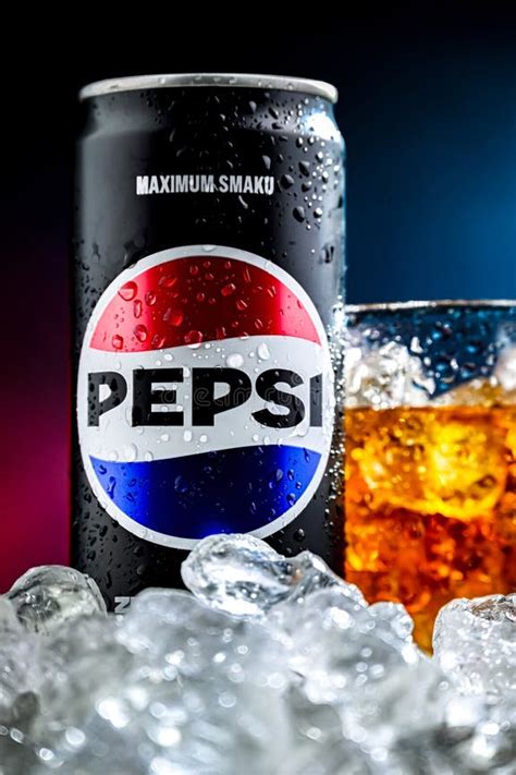 Can Of Pepsi Soft Drink Produced And Manufactured By Pepsico Editorial