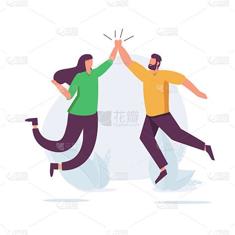 团队成功赢家，祝贺业务目标达成，合作或鼓励概念。