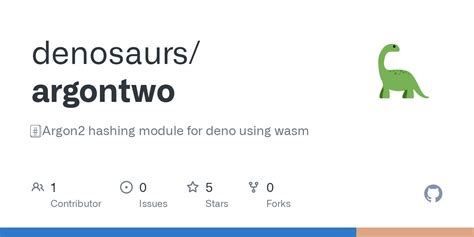 Github Denosaursargontwo ️⃣ Argon2 Hashing Module For Deno Using Wasm