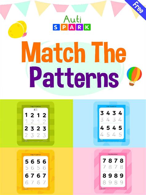 Match Number Patterns Workbook 01 Trace The Numbers Autispark