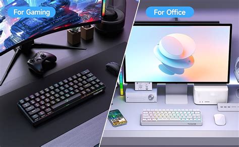 TMKB T63 Gaming Keyboard Mechanical Wireless With Blue Switch Bluetooth 2 4G With Cable