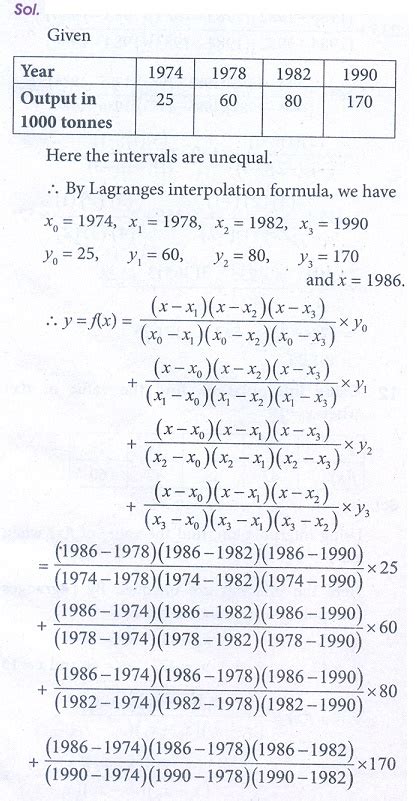 Exercise Interpolation Problem Questions With Answer Solution Numerical Methods