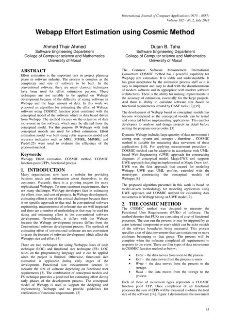 Pdf Webapp Effort Estimation Using Cosmic Method