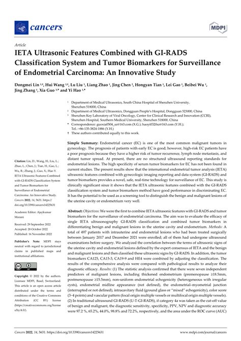 pdf ieta ultrasonic features combined with gi rads classification