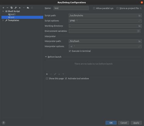 Bash Significance Of Execute In Terminal Option In Intellij Idea