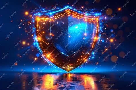 Premium Photo Shield Effect With Futuristic Light Style Abstract