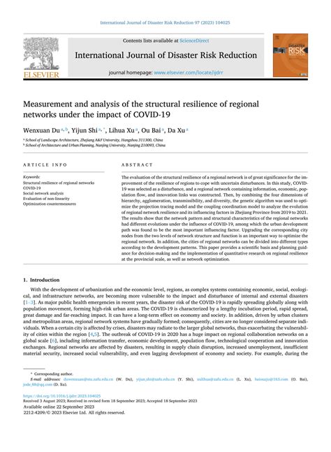 Pdf Measurement And Analysis Of The Structural Resilience Of Regional Networks Under The
