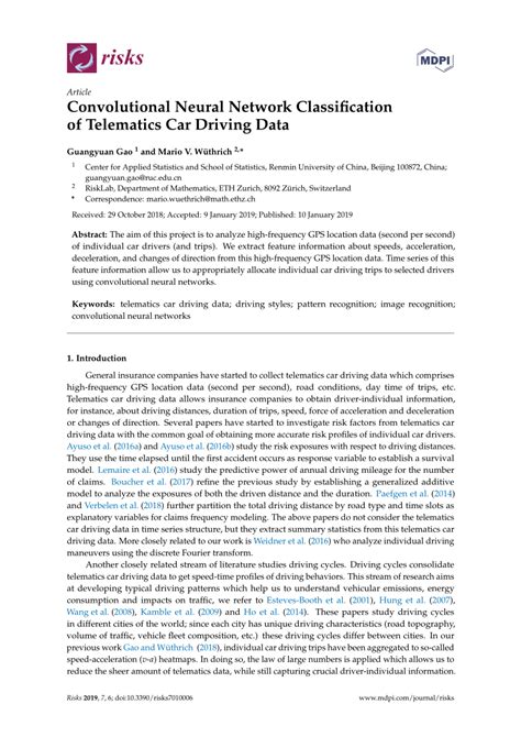 pdf convolutional neural network classification of telematics car
