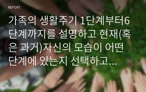 가족의 생활주기 1단계부터6단계까지를 설명하고 현재혹은 과거자신의 모습이 어떤 단계에 있는지 선택하고 어떤 점이 일치했는지 본인의 이야기를 써보시오 사회복지실천기술론 레포트