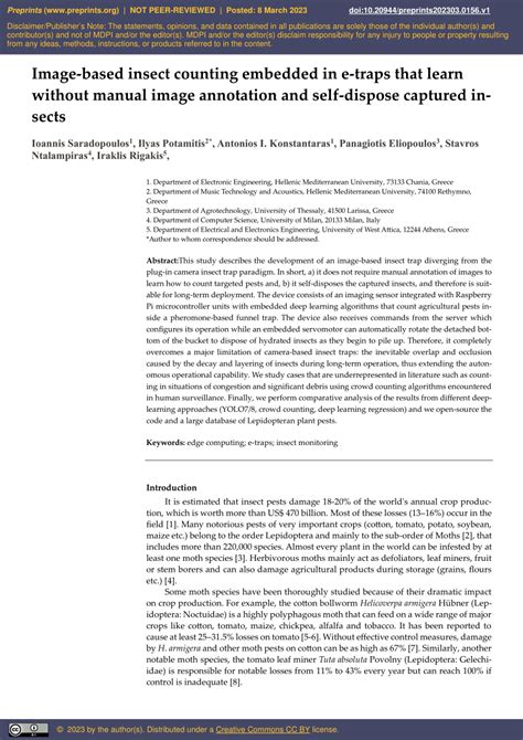 PDF Image Based Insect Counting Embedded In E Traps That Learn Without Manual Image Annotation