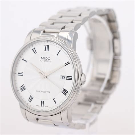 Mido Baroncelli White Dial Automatic Chronometer Stainless Steel Mens Watch