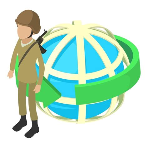 Isometrischer Vektor Des Symbols Des Sowjetischen Soldaten Soldatenmann