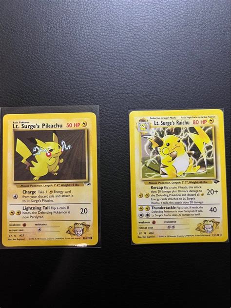 Lt Surges Pikachu Lt Surges Raichu Holo Pokémon 2000 Gym Challenge