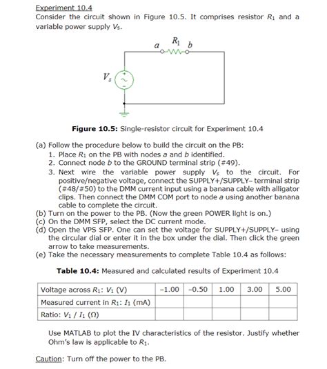 Solved Experiment Consider The Circuit Shown In Figure Chegg