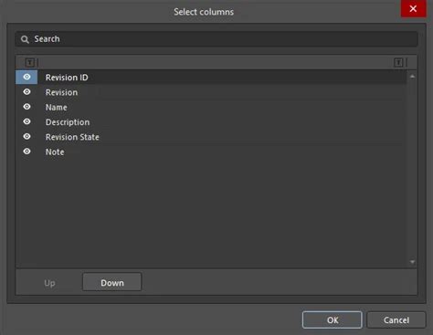Select Columns Explorer Panel Altium Designer 22 Technical Documentation