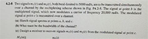 Solved 4 2 8 Two Signals Mi And M2 T Both Band Limited