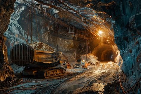 A Gold Mine With Workers Extracting Gold For Reserves Gold Mine