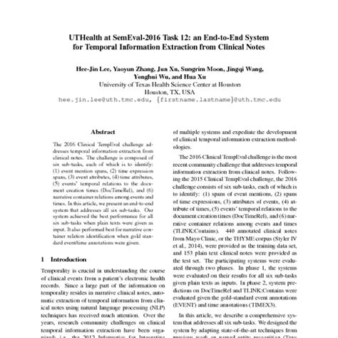 Uthealth At Semeval 2016 Task 12 An End To End System For Temporal Information Extraction From