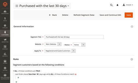magento 2 customer segmentation extension by mirasvit