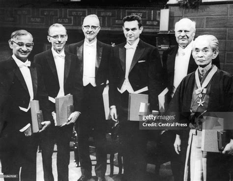 Six Nobel Prize Winners Pose For The Camera After The Award Ceremony