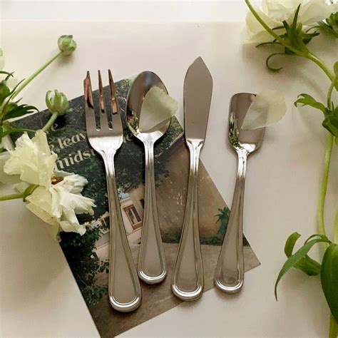 앨리건트테이블 셀레네 디저트커트러리 4종 버터나이프 아이스크림 티스푼포크 디저트 카페 위시버킷