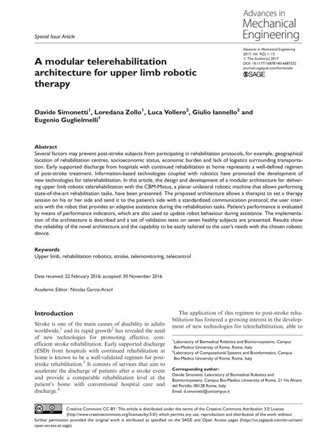 Pdf A Modular Telerehabilitation Architecture For Upper Limb Robotic Therapy