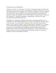 Doc6 Docx General Process Of Simulation Sharda R Delen D Turban