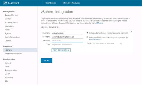 How To Configure Vsphere Integration With Vmware Vrealize Log Insight