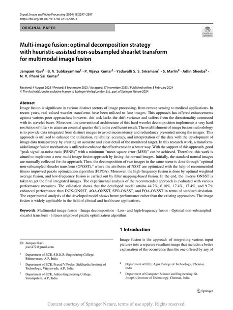 Multi Image Fusion Optimal Decomposition Strategy With Heuristic