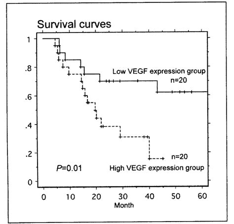 Survival Curves According To Vegf Expression The Patients With High