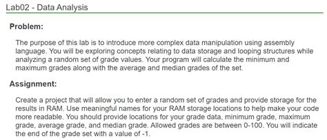 Solved Lab Data Analysis Problem The Purpose Of This Chegg Com