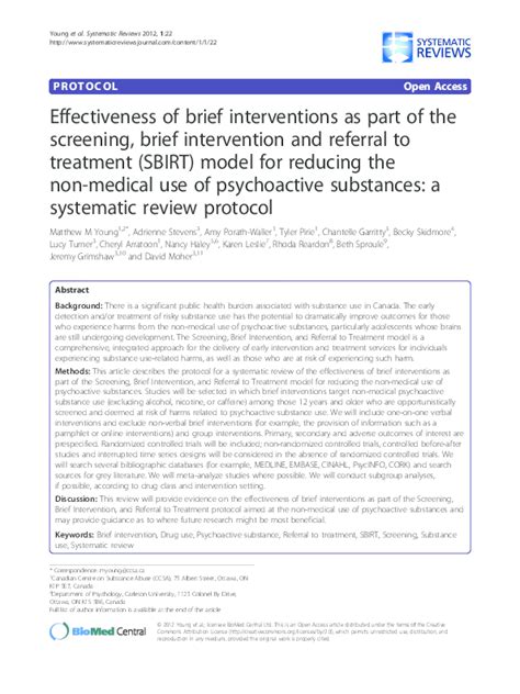 (PDF) Effectiveness of brief interventions as part of the screening ...