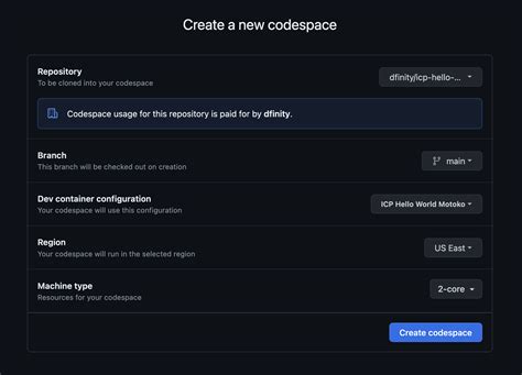 GitHub Codespaces | Internet Computer