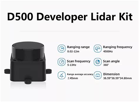 Ldrobot D500 Lidar Kit Dtof Ros Car Slam Navigation Scanning Laser