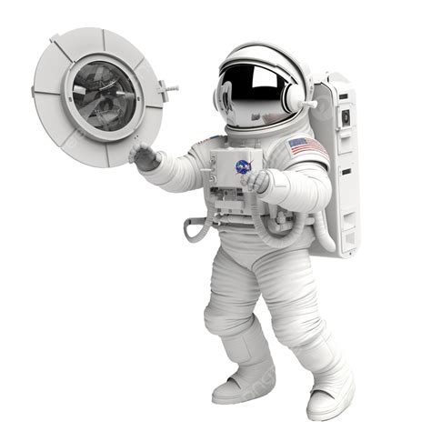 우주복을 입은 우주 비행사는 위성 우주 위성 및 우주 비행사 3d 그림 3d 렌더링을 통해 열린 공간에서 일합니다 우주 비행사 위성 우주 Png 일러스트 및 이미지 에