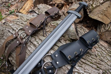 Leather Back Sword Strap Harness Scabbard Holder Medieval Larp