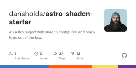 Github Dansholdsastro Shadcn Starter An Astro Project With Shadcn Configured And Ready To Go