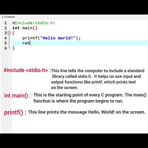 Hello World Code In C Language First Code In C Language Clanguage C Programming Code