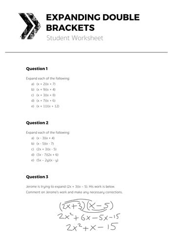 Expanding Double Brackets Complete Lesson By Tomotoole Uk Teaching Resources Tes