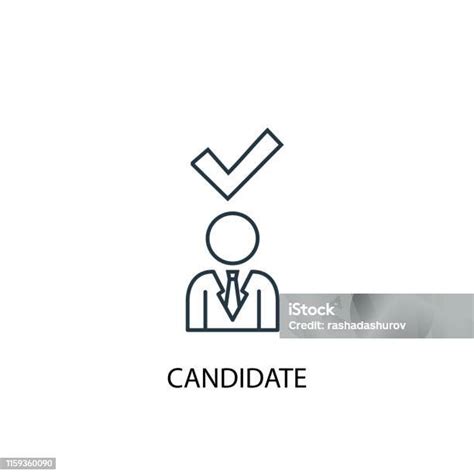 후보 개념 선 아이콘입니다 간단한 요소 그림입니다 선거 세트에서 후보 개념 개요 기호 디자인 웹 및 모바일 Ui Ux에 사용할 수 있습니다 검은색에 대한 스톡 벡터 아트 및